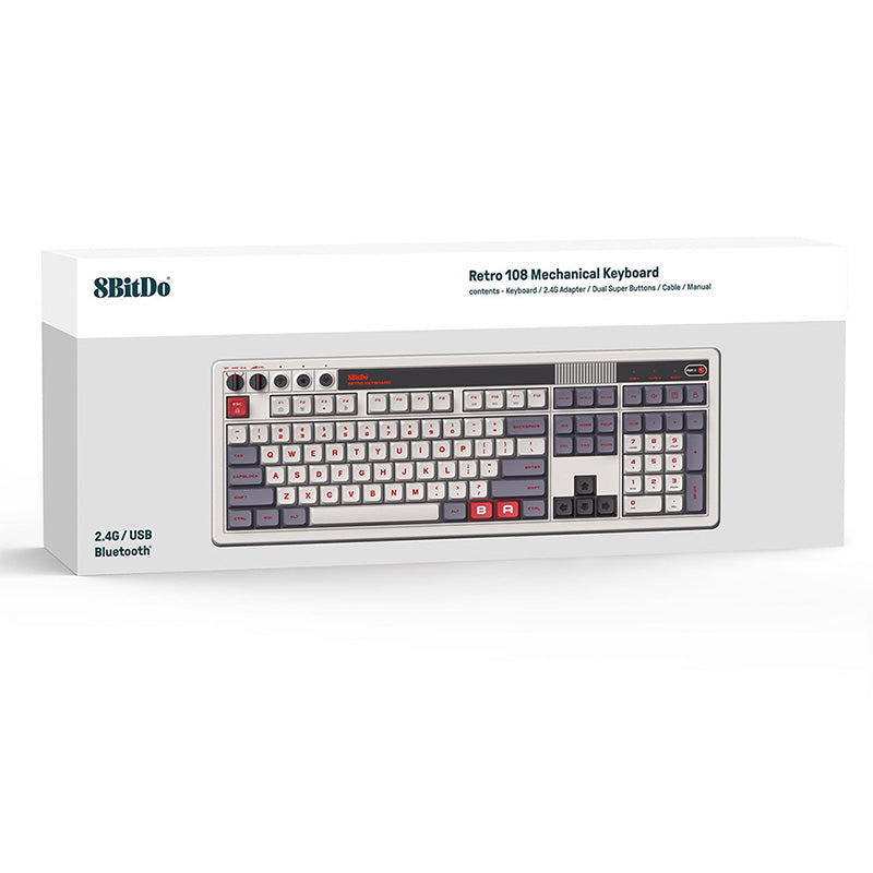 8BitDo Retro 108 Tri-mode Mechanical Keyboard - WhatGeek