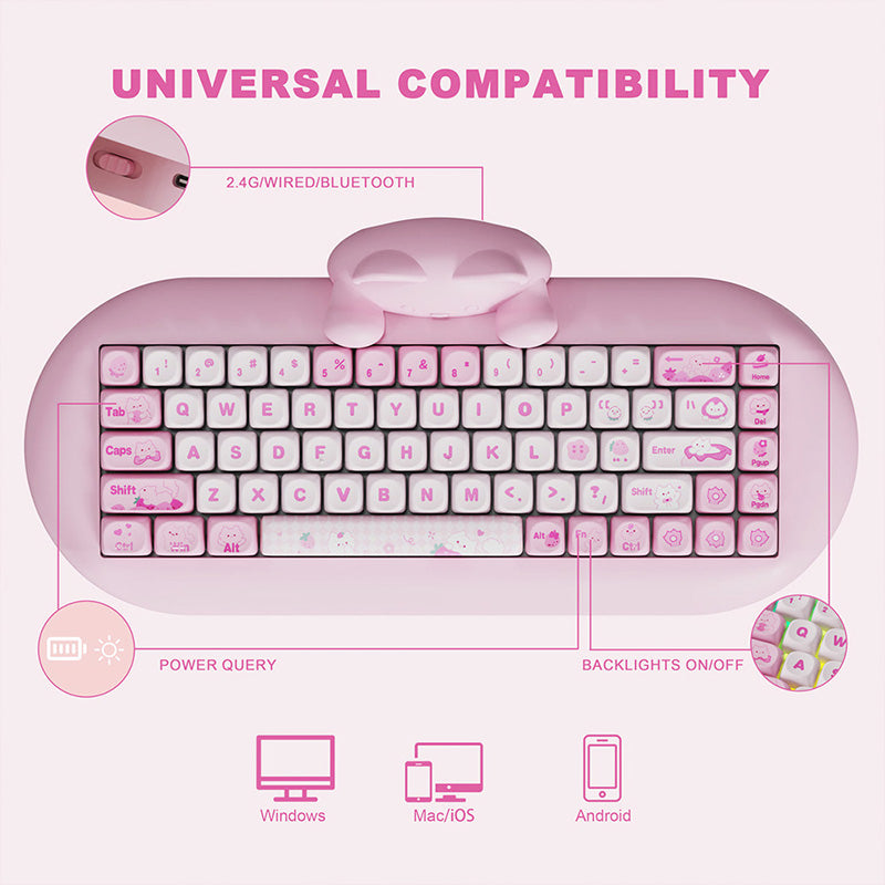 ACGAM C68 Kawaii Cat Hi-Fi Mechanical Keyboard - WhatGeek