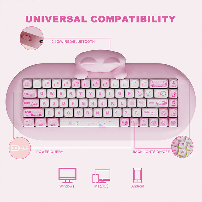 ACGAM C68 Kawaii Cat Hi-Fi Mechanical Keyboard - WhatGeek