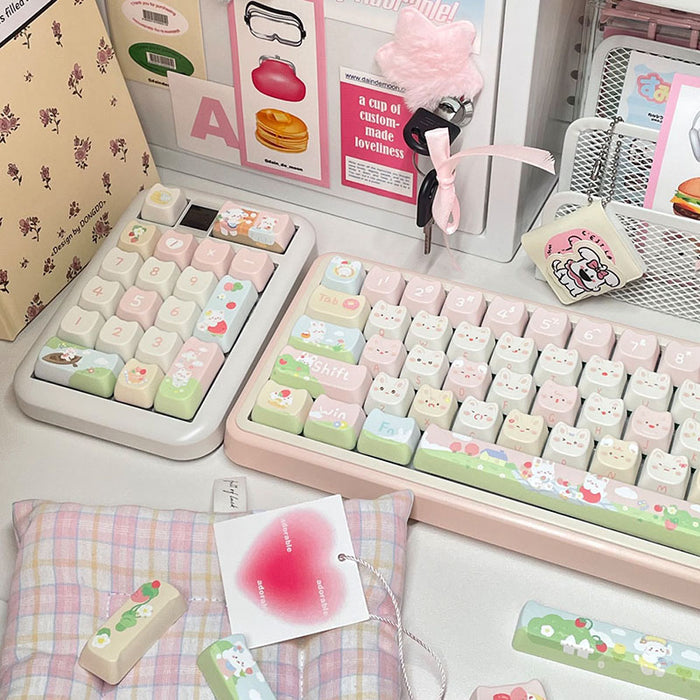 ACGAM Cream Strawberry MAO Profile Keycaps Set - WhatGeek