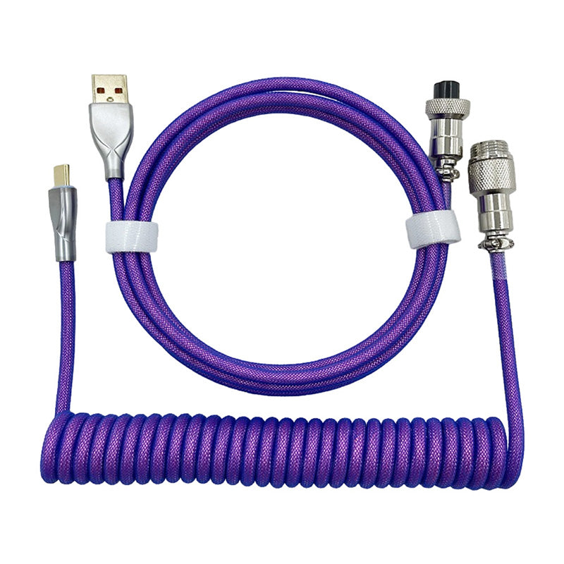 ACGAM Custom Coiled Aviator Cable USB-C Purple - WhatGeek