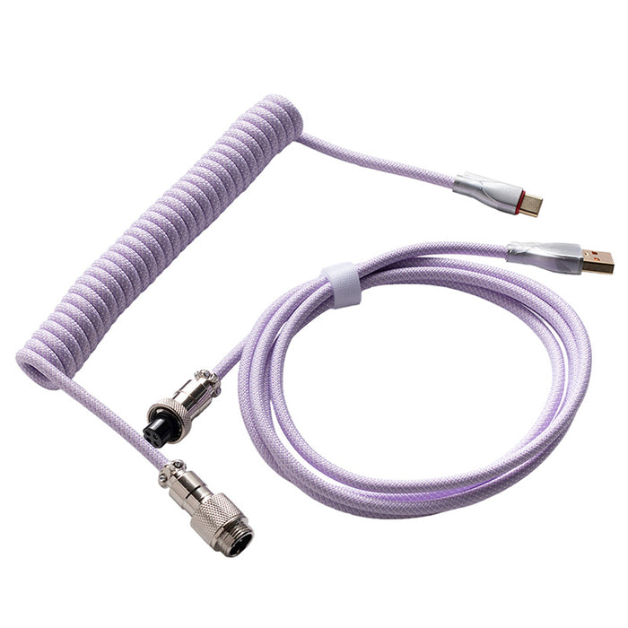 ACGAM Custom Coiled Aviator Cable USB-C Light Purple - WhatGeek