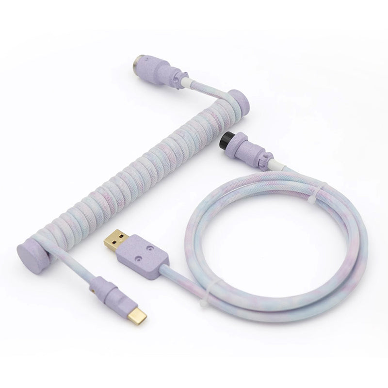 ACGAM Macaron Purple Custom Coiled Aviator Cable USB-C- WhatGeek