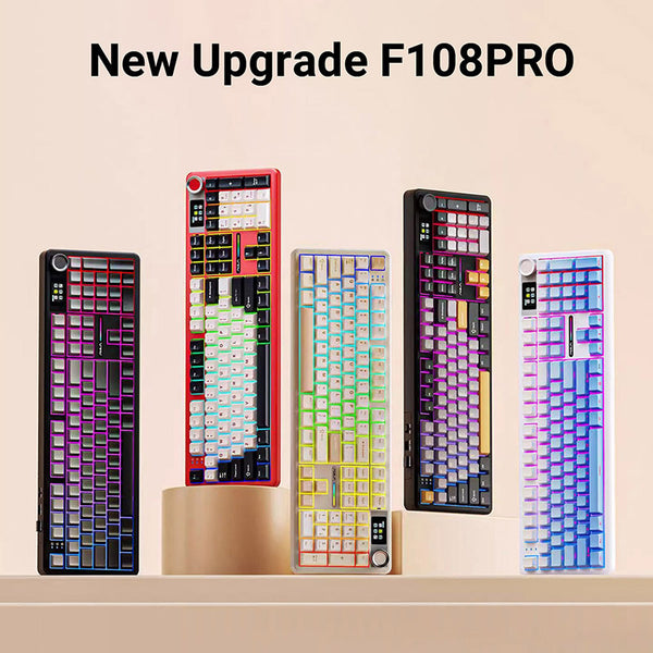 AULA F108 Pro Tri-mode LCD Display Mechanical Keyboard - WhatGeek