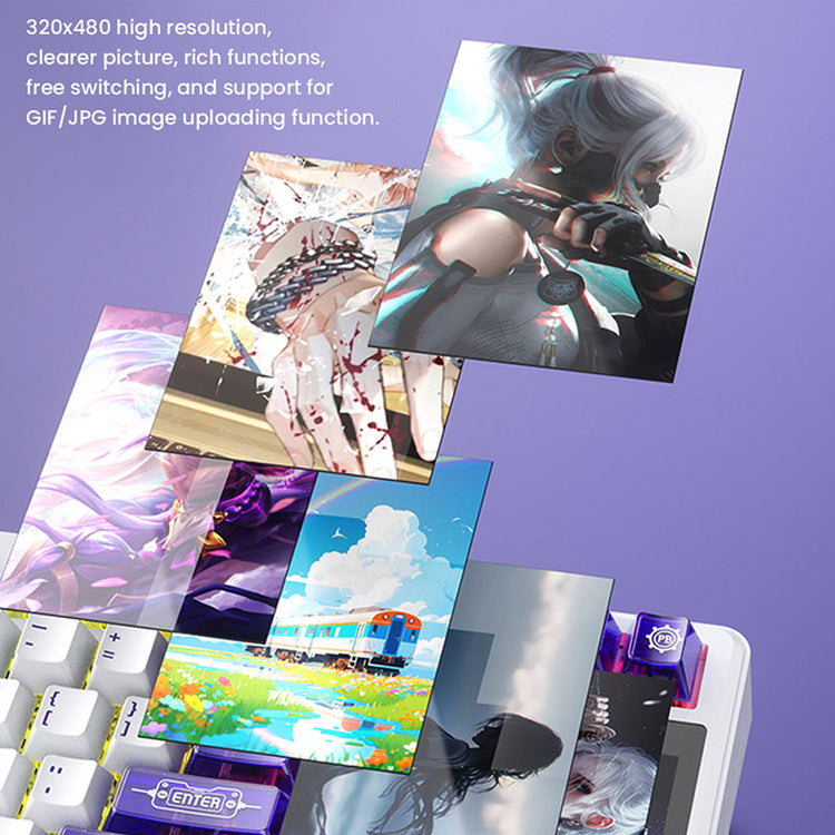 AULA L99 Tri-mode Mechanical Keyboard with 3.98" Smart Touchscreen ...