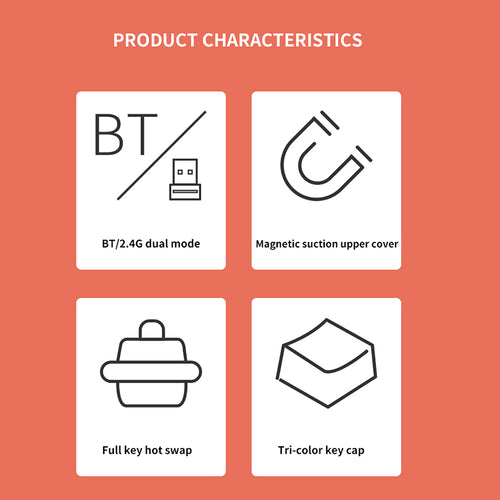 Ajazz AK871 Wireless TKL Mechanical Keyboard - WhatGeek