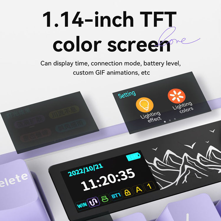 Ajazz AK980 TFT Display Wireless Mechanical Keyboard- WhatGeek