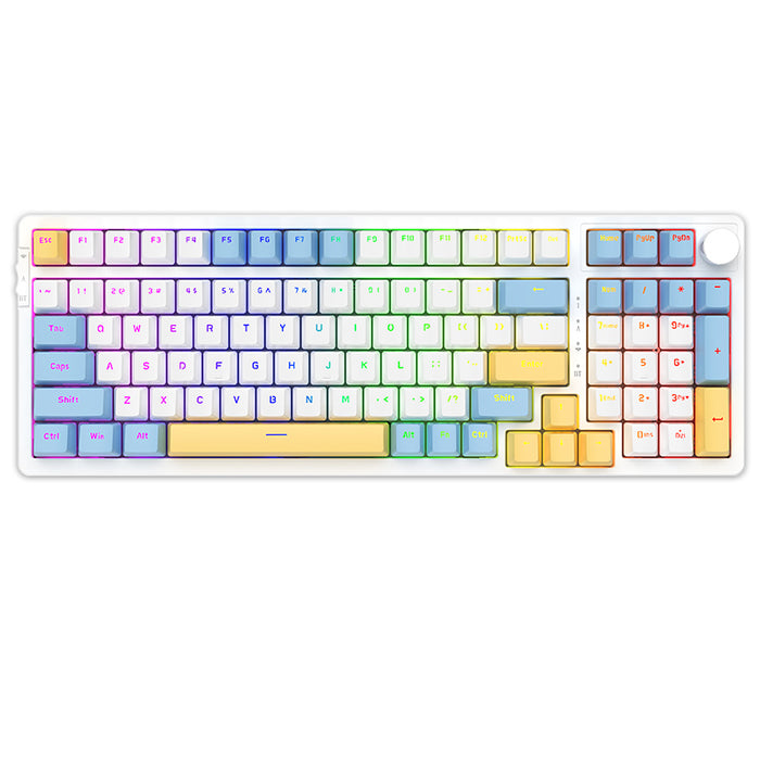 Ajazz AK992 Summer Blue Wireless Mechanical Keyboard - WhatGeek