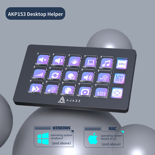 Ajazz AKP153e Stream Deck Desk Helper LCD Studio Controller - WhatGeek
