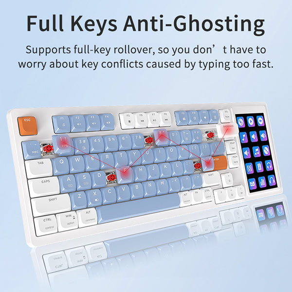 Ajazz AKP815 Big Screen Low Profile Wired Mechanical Keyboard - WhatGeek