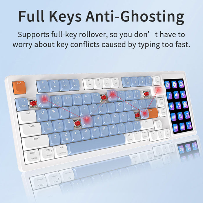 Ajazz AKP815 Big Screen Low Profile Wired Mechanical Keyboard - WhatGeek