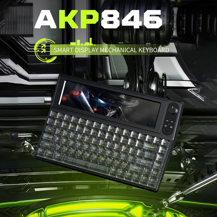 Ajazz AKP846 Cyberdeck 10.1″ Large Smart Display QMK Wired Mechanical ...