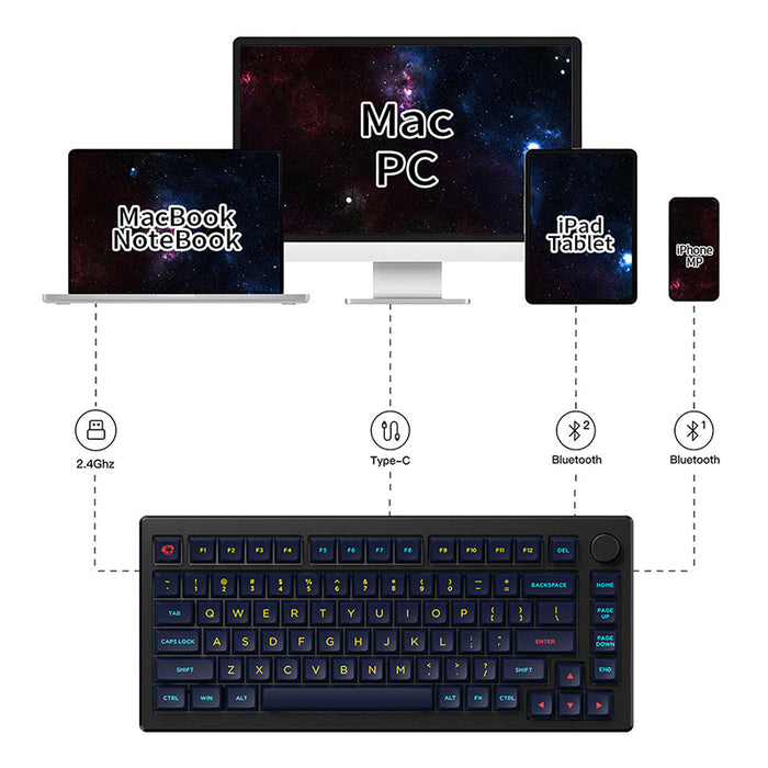 Akko MOD007B-HE Aluminium Magnetic Switches Wireless Mechanical ...