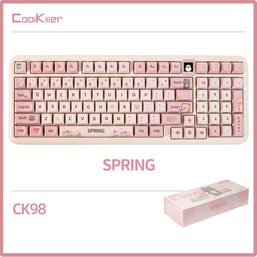 Coolkiller Spring Cute Wireless Mechanical Keyboard - WhatGeek