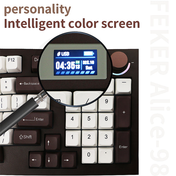 FEKER Alice98 Wireless Mechanical Keyboard With LED Screen - WhatGeek