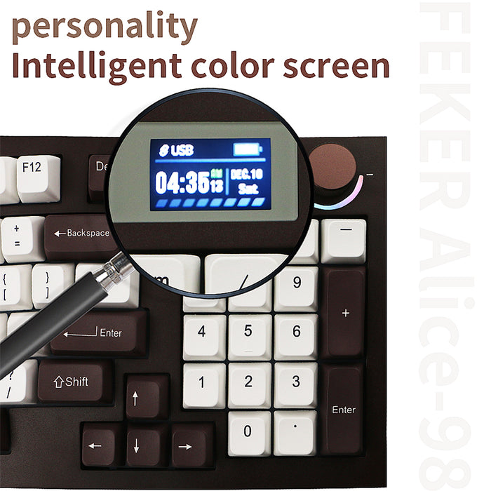 FEKER Alice98 Wireless Mechanical Keyboard With LED Screen - WhatGeek