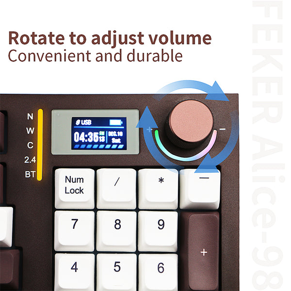 FEKER Alice98 Wireless Mechanical Keyboard With LED Screen - WhatGeek
