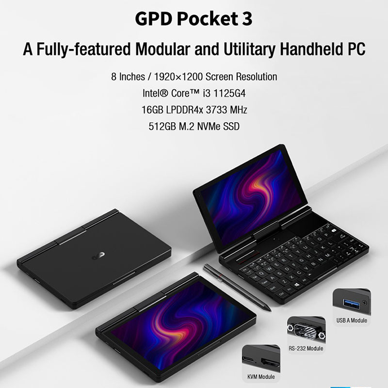 GPD Pocket 3 Handheld PC Laptop 2025 New with Intel Core i3 - WhatGeek