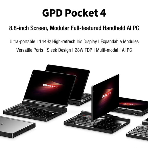 GPD Pocket 4 Handheld PC Ultra-Portable AI Modular Laptop - WhatGeek