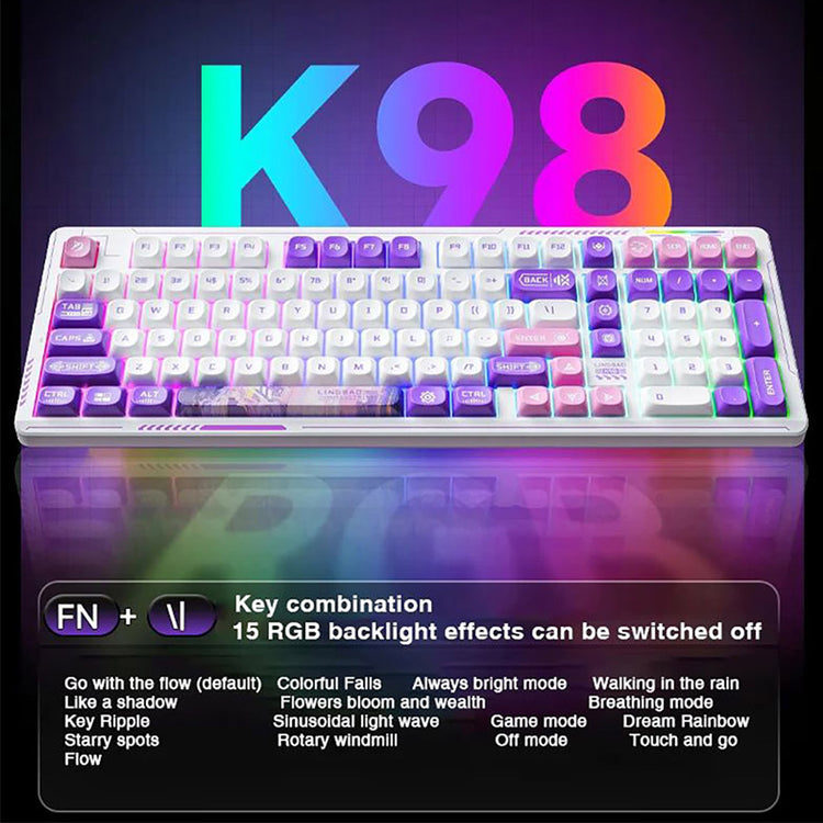 LINGBAO K98 Anime Wireless Mechanical Keyboard Ellinia & Lucynirel ...