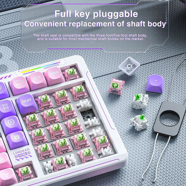 LINGBAO K98 Anime Wireless Mechanical Keyboard Ellinia & Lucynirel ...
