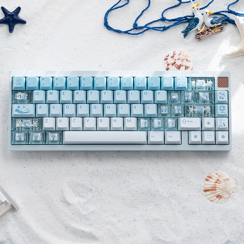 LOERENT Santorini's Cat Keycap Set Cherry Profile 145+26 Keys - WhatGeek