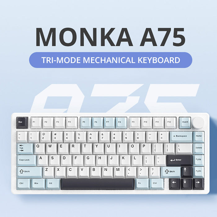 MONKA A75 Aluminum Tri-Mode Wireless Mechanical Keyboard - WhatGeek