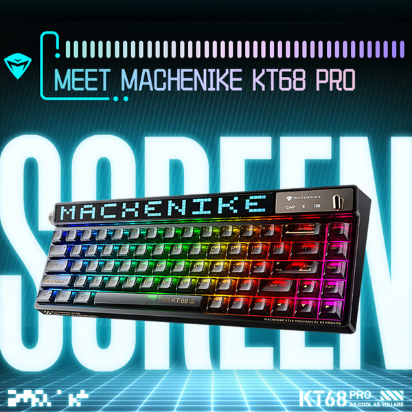 Machenike KT68 Smart Screen Hot-Swap Mechanical Keyboard - WhatGeek
