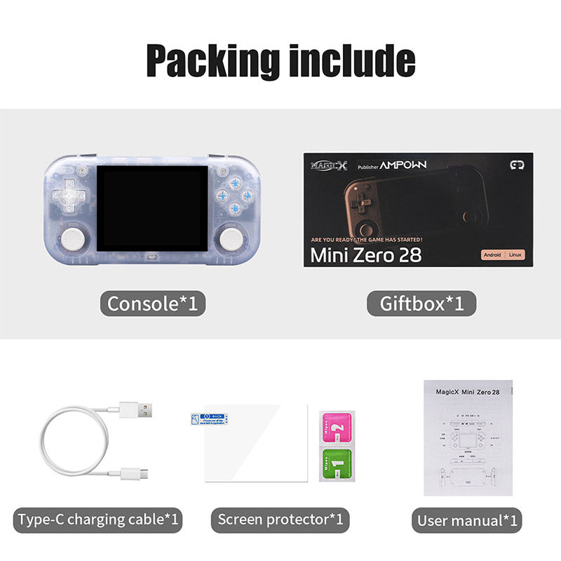 Magicx Mini Zero 28 V2 Retro Game Console Android System 2.8" Screen ...