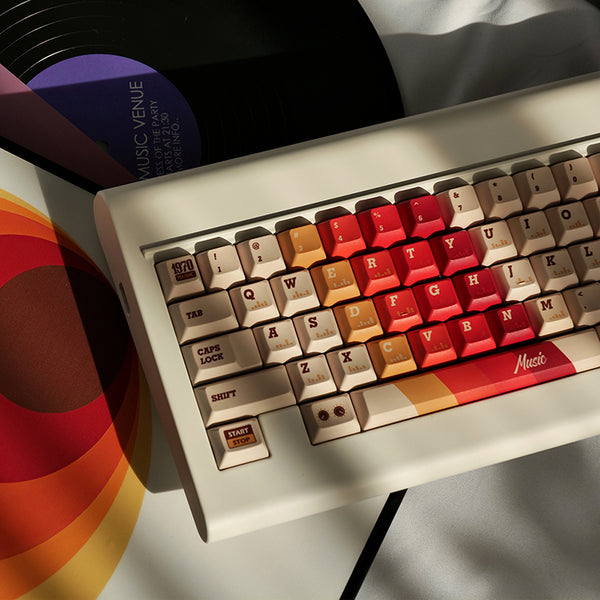 Music Vintage Keycaps and Large Mouse Pad Set - WhatGeek