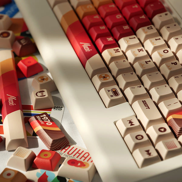 Music Vintage Keycaps and Large Mouse Pad Set - WhatGeek