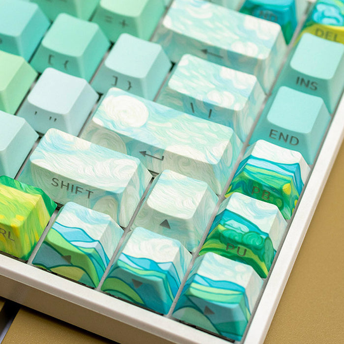 PIIFOX Green Filed Side-printed OEM Profile Keycap Set - WhatGeek