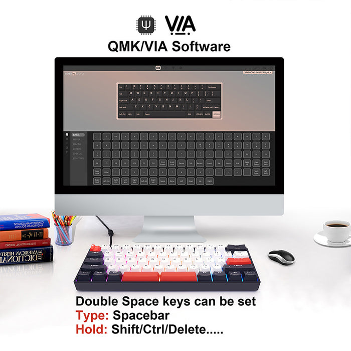 SKYLOONG GK61 QMK/VIA Wireless Mechanical Keyboard - WhatGeek