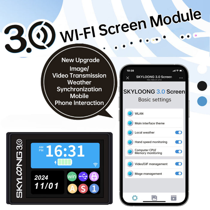 SKYLOONG GK104Pro Dual-Screen Wireless Mechanical Keyboard with ...