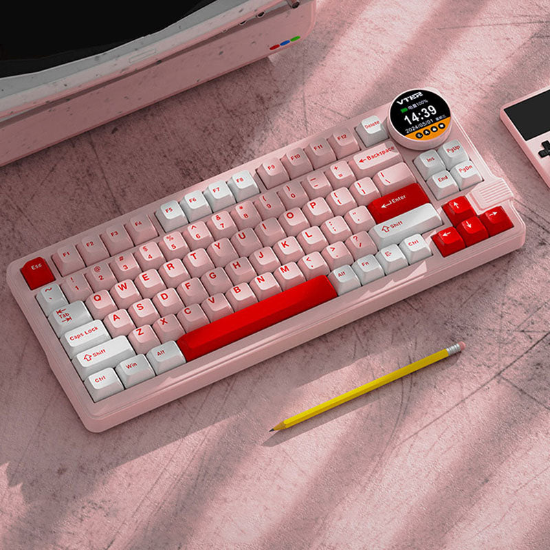 VTER K75 Mechanical Keyboard with Multifunctional Knob Display - WhatGeek