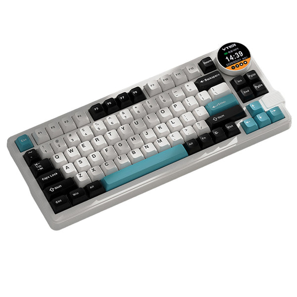 VTER K75 Mechanical Keyboard with Multifunctional Knob Display - WhatGeek