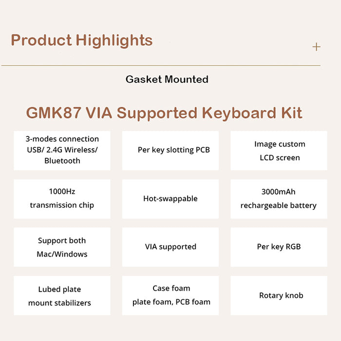 ZUOYA GMK87 Gasket Wireless DIY Kit - WhatGeek