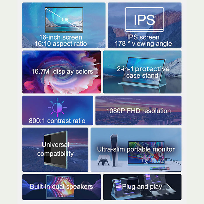 GEEKOM PM16 Portable 16 Inch Monitor - WhatGeek