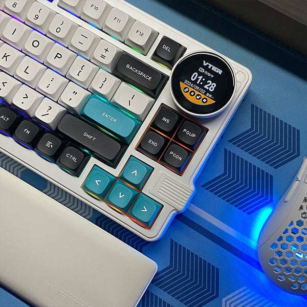 VTER K75 Mechanical Keyboard with Multifunctional Knob Display - WhatGeek