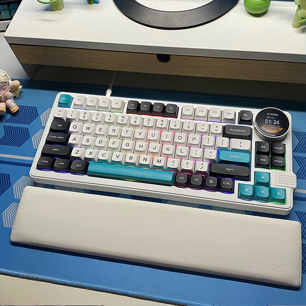 VTER K75 Mechanical Keyboard with Multifunctional Knob Display - WhatGeek
