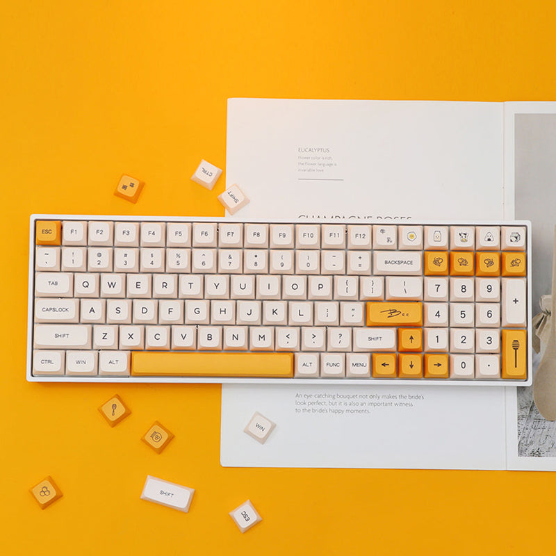 ACGAM Honey and Milk XDA Profile Keycap Set 140 Keys - WhatGeek