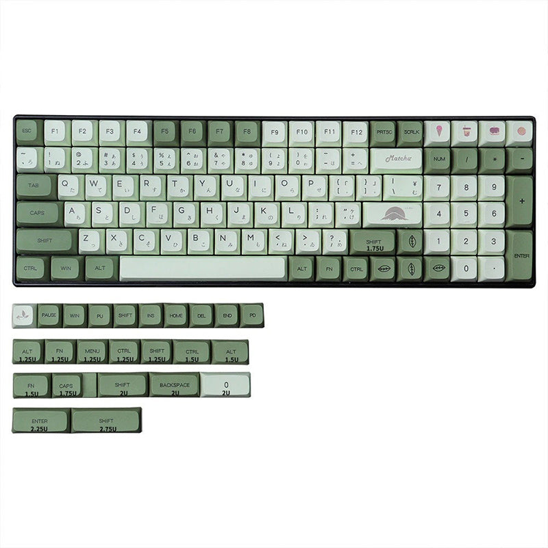 ACGAM Matcha Japanese Layout XDA Profile Keycap Set 124 Keys - WhatGeek