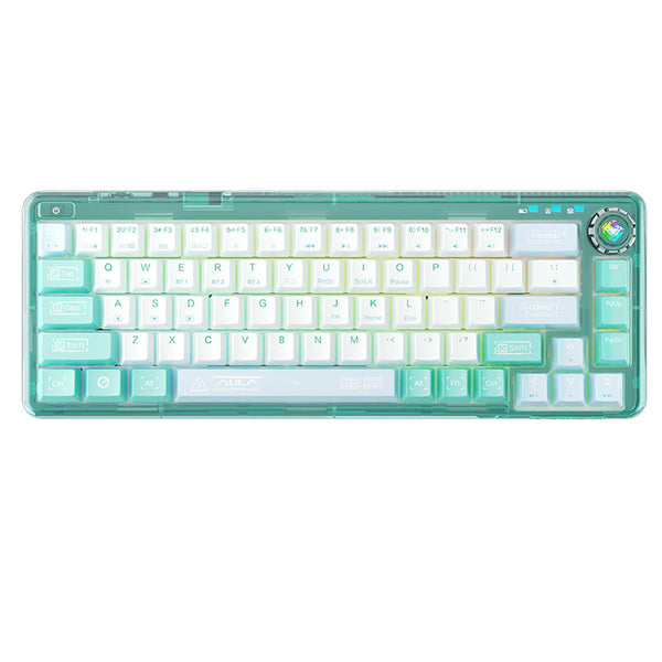 AULA F68 Transparent Gasket RGB Mechanical Keyboard - WhatGeek