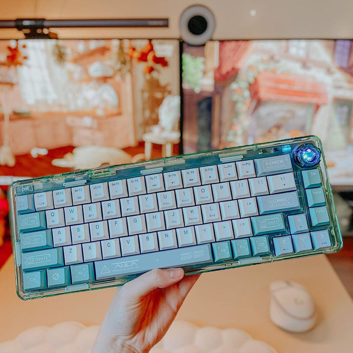 AULA F68 Transparent Gasket RGB Mechanical Keyboard - WhatGeek
