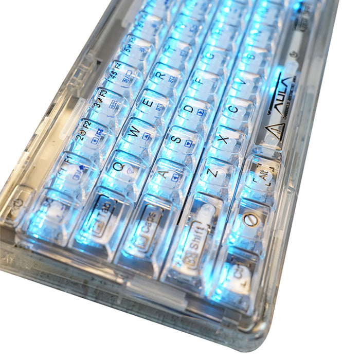 AULA F68 Transparent Gasket RGB Mechanical Keyboard - WhatGeek