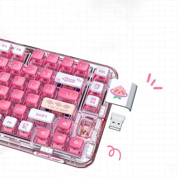 CoolKiller CK75 Triple Mode Transparent Mechanical Keyboard - WhatGeek