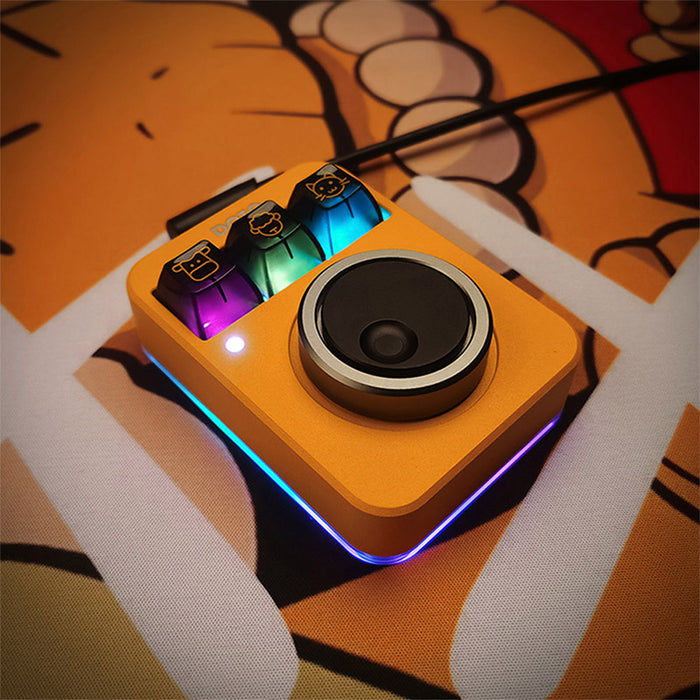 DOIO KB03-01K Macro Keyboard 3 Keys + 1 Knob Macro Pad - WhatGeek