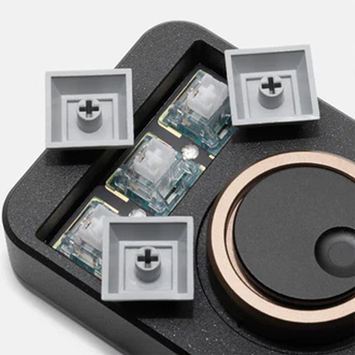 DOIO KB03-01K Macro Keyboard 3 Keys + 1 Knob Macro Pad - WhatGeek